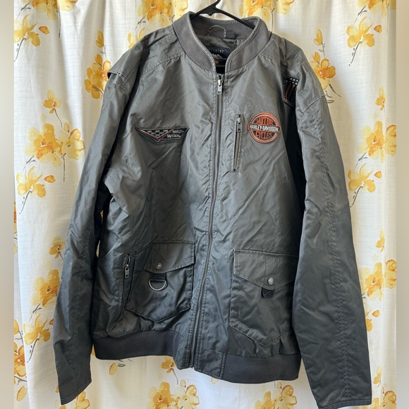 Harley-Davidson | Jackets & Coats | Grey Harley Davidson Bomber Jacket ...